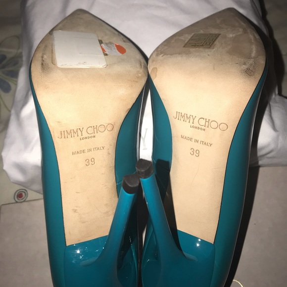 Jimmy Choo | Shoes | Jimmy Choo Turquoise Patent Leather Stilettos ...
